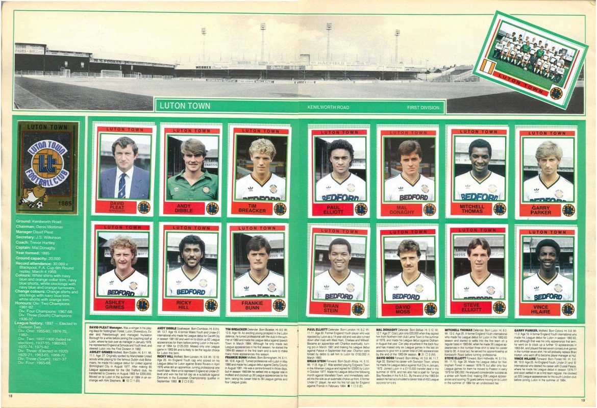 Luton Town 1985 | Classic Football Stickers